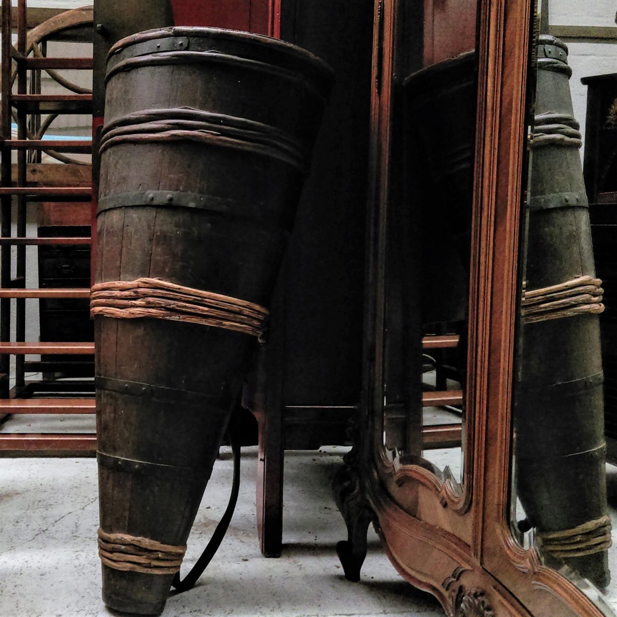 LARGE AND DECORATIVE VINTAGE ART METAL LATTICEWORK CAGE – AEGM