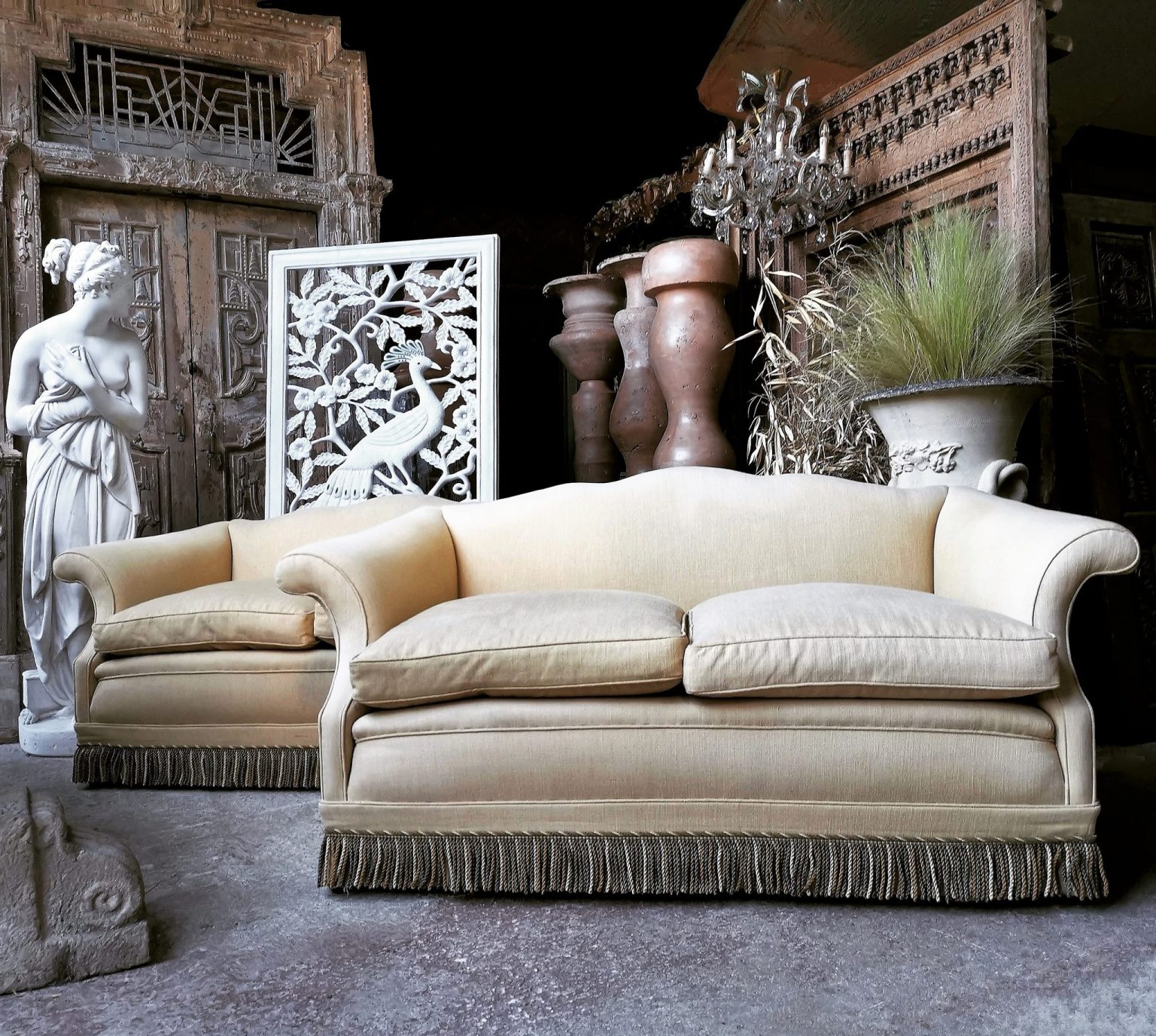 A Pair of Quality Coach Built Camelback Sofas - AEGM